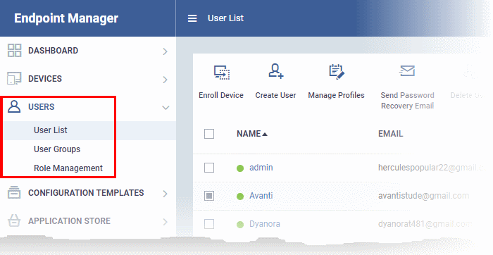 Comodo Endpoint Manager, Security Manager - Devices For Management | Comodo, ITarian